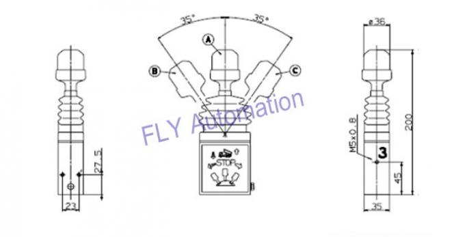 Dump Truck 2 Way Distributor valves with lever stop on Tip and Low position